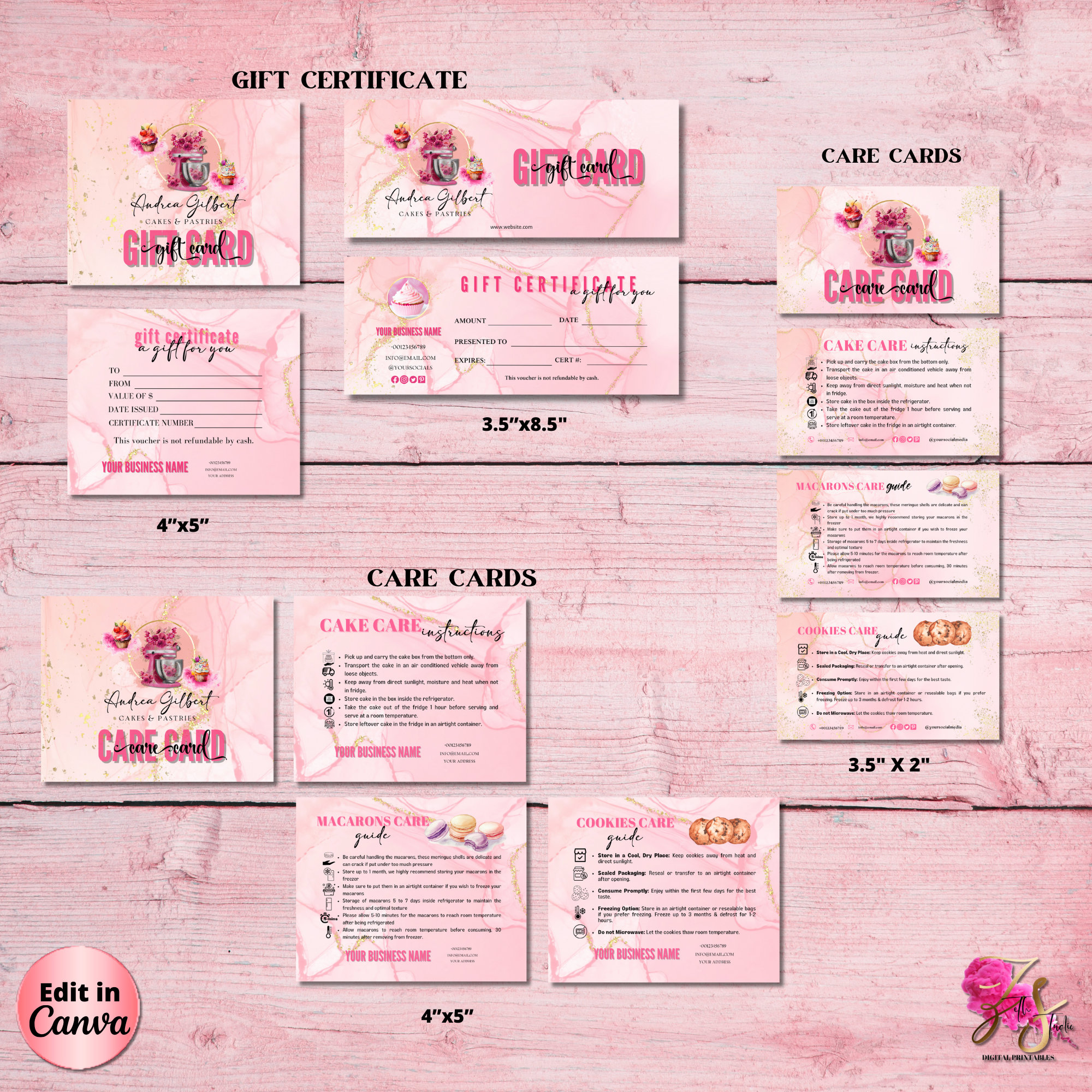 CAKE Business MODERN EDITABLE Branding Kit Business Printable Thank You ...