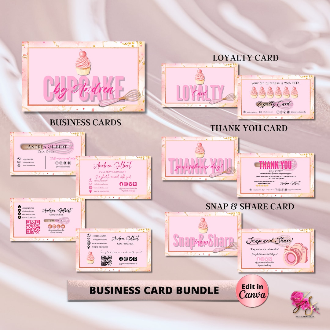 Bakery Business Card, Cake Business, Printable Business Card Template ...