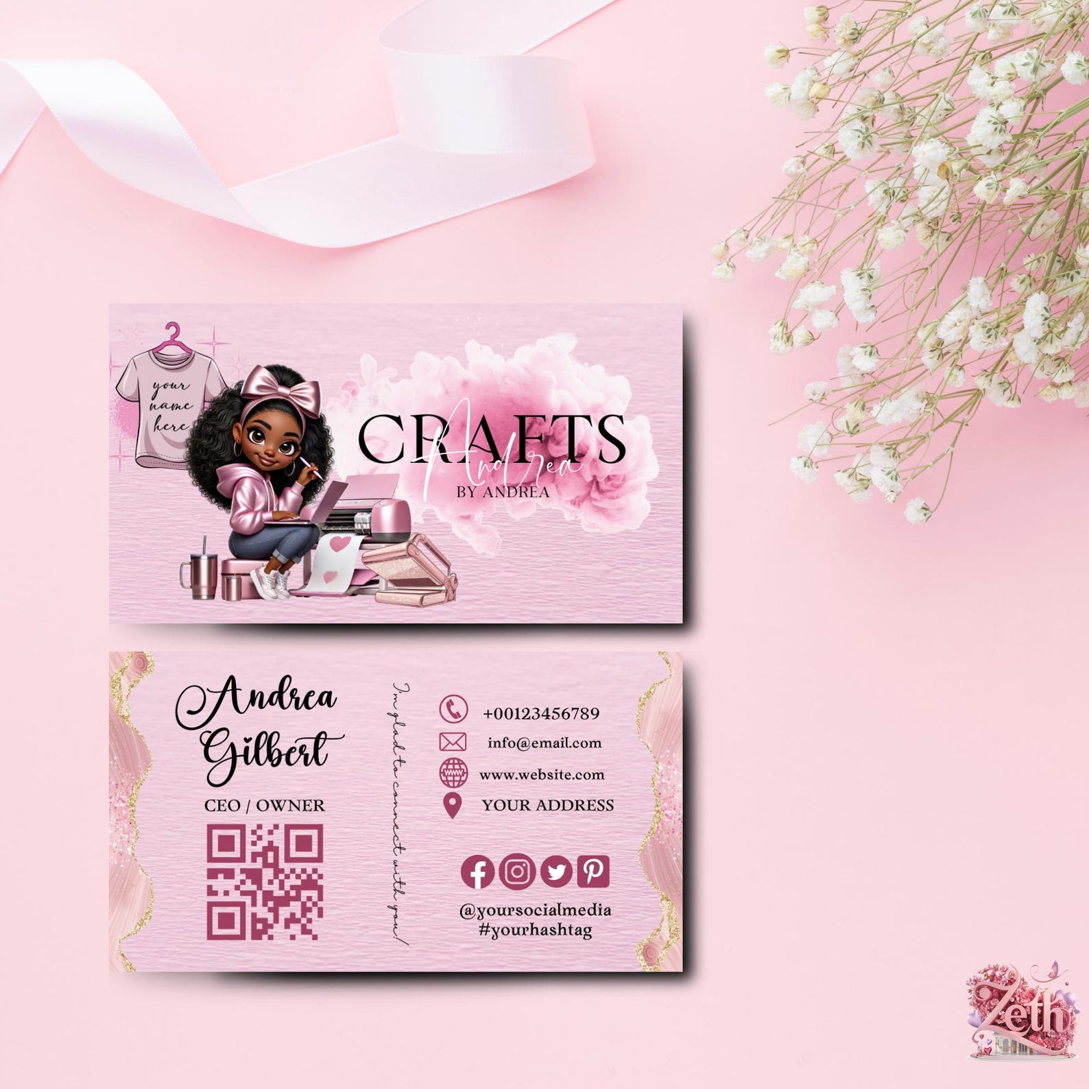 Crafting Business Card Design, Crafter Logo T-shirt Business Card, Heat ...
