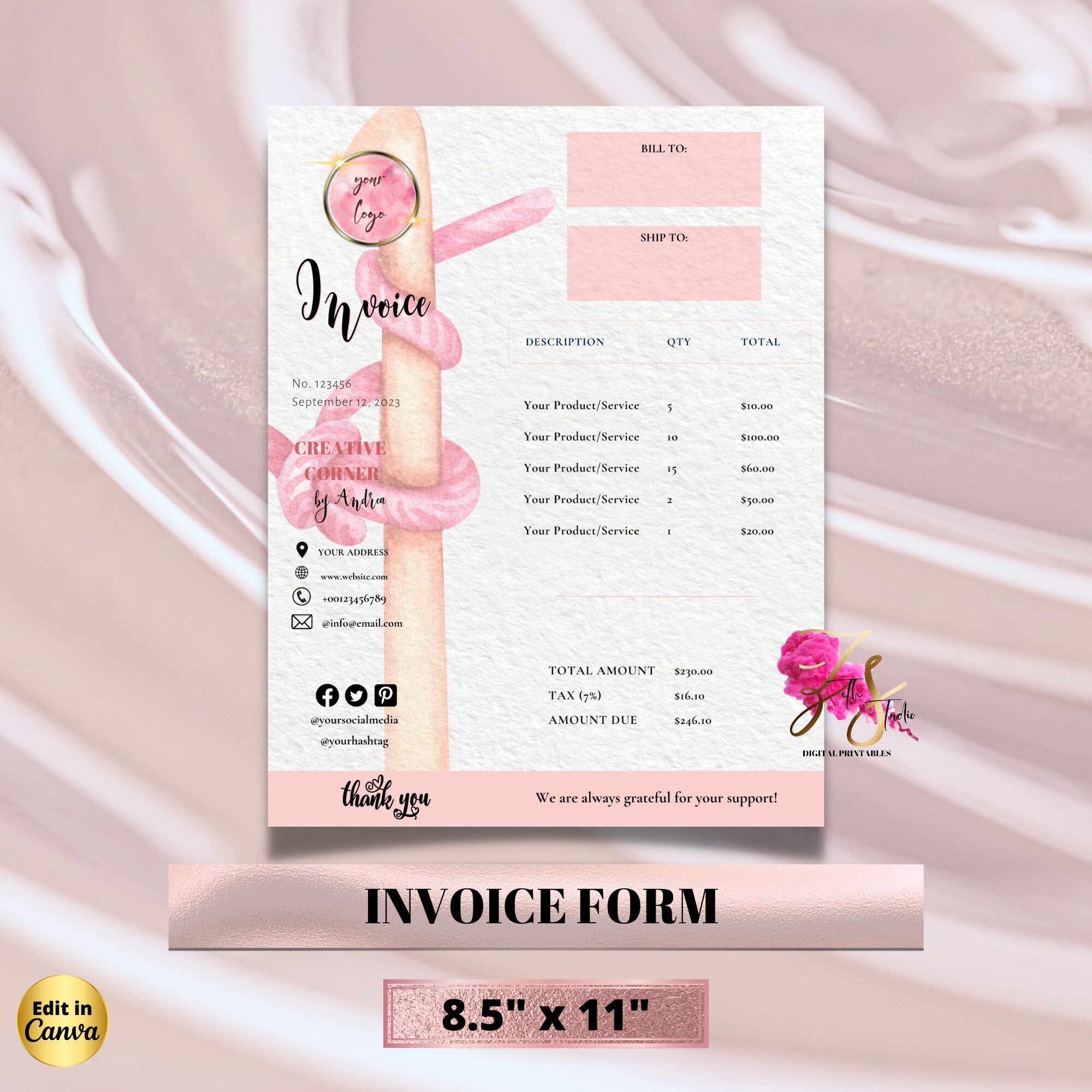 CROCHET Editable Order Form , Knitting Small Business Invoice Forms ...