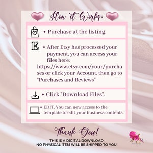 Editable Pink Business Card Template Pink Beauty Business - Etsy