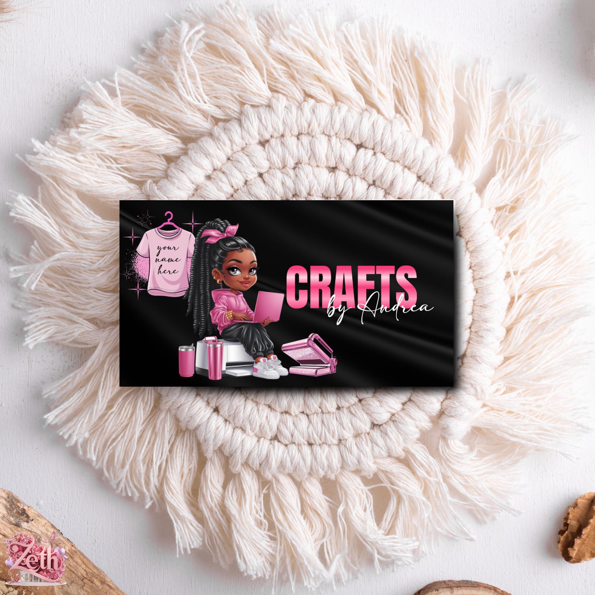 Crafting Business Card Design, Crafter Logo T-shirt Business Card, Heat ...