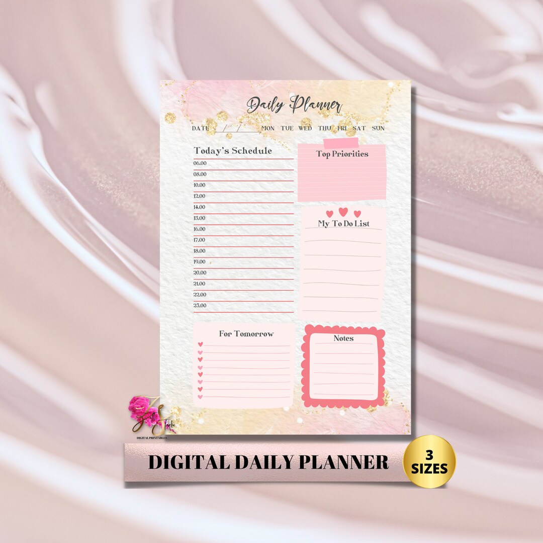 Modern Creative Pink Printable Planner Organize Goals, Tasks and Plans ...