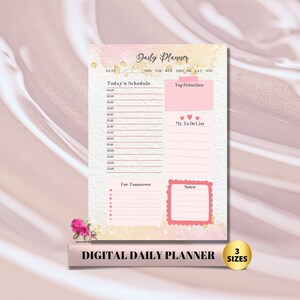 Modern Creative Pink Printable Planner Organize Goals, Tasks and Plans ...