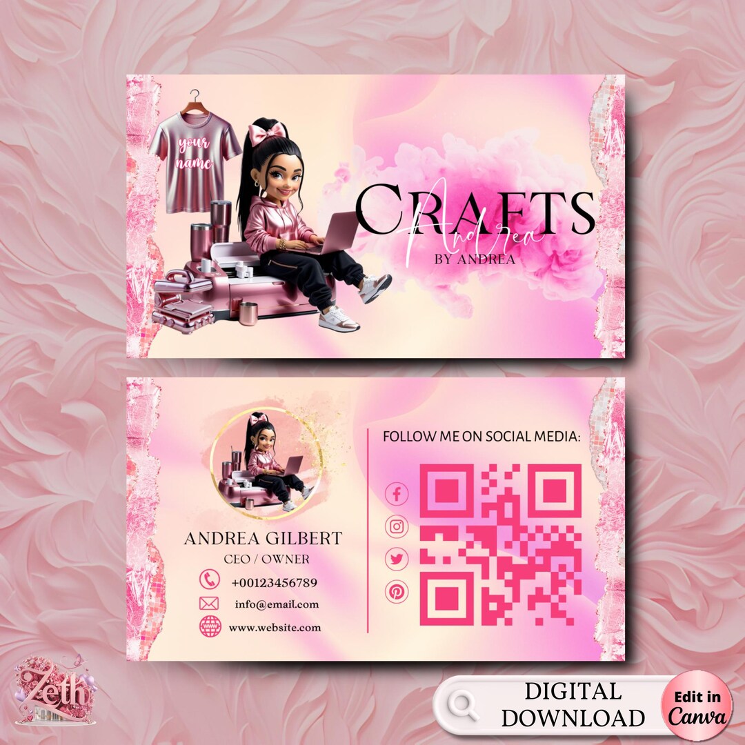Crafting Business Card Design, Crafter Logo T-shirt Business Card, Heat ...