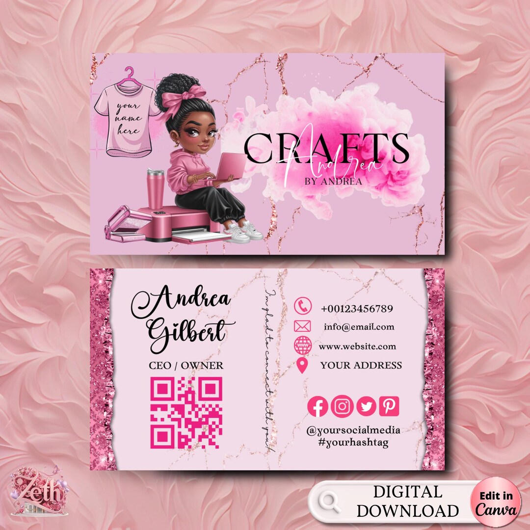 Pink Crafting Logo, Crafting Queen Logo Primate T-shirt Design Business ...