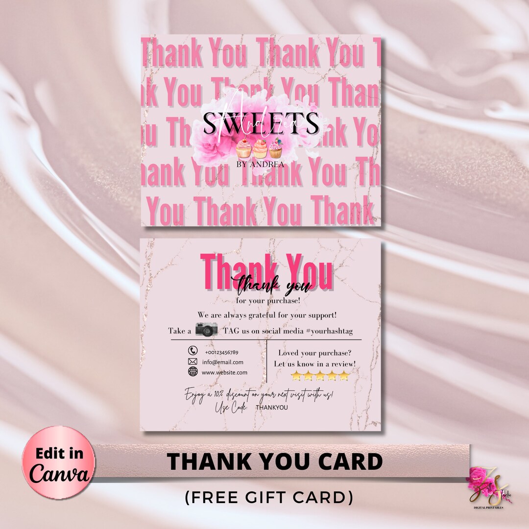 BAKERY Custom Thank You Business Cards for Small Business, Cake ...