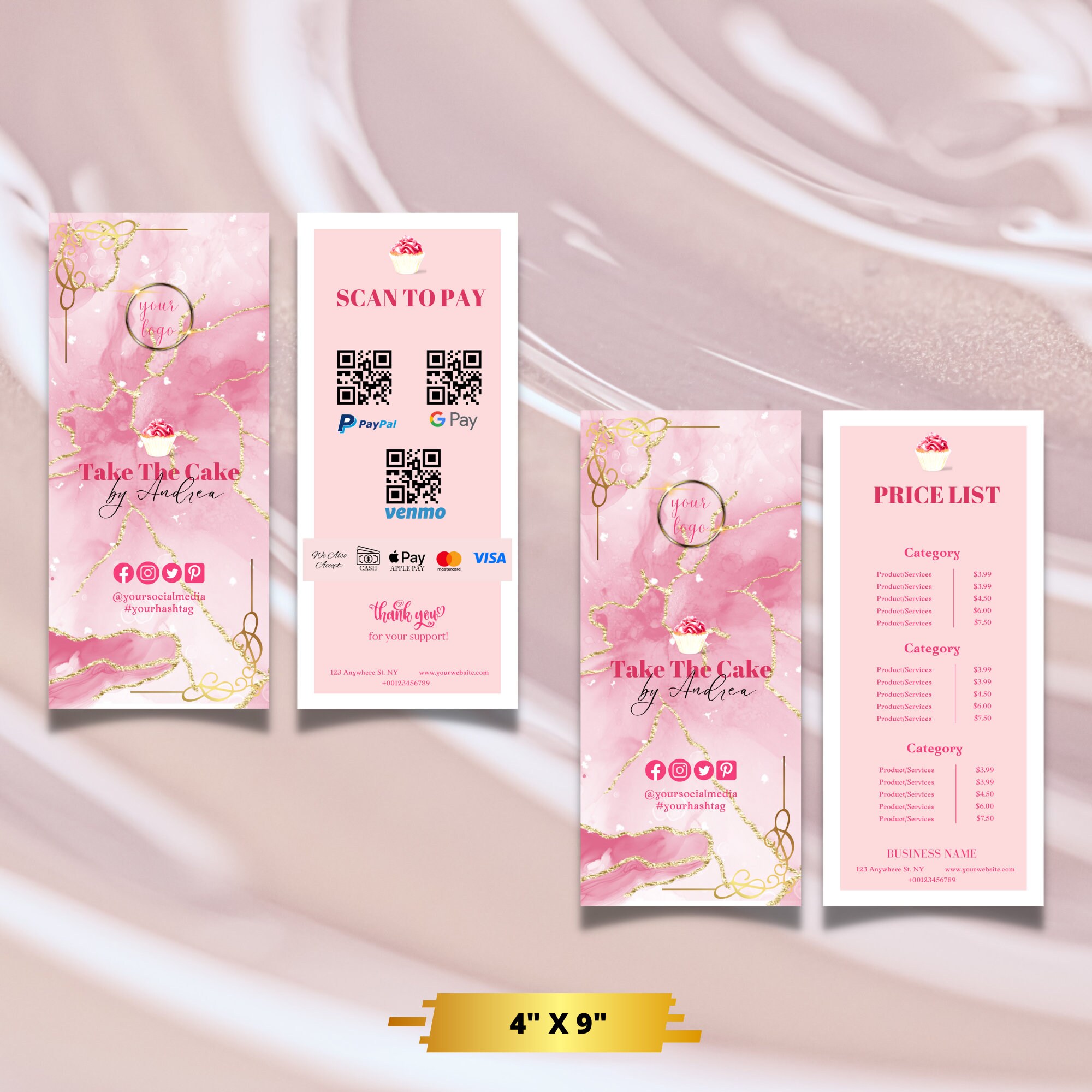 CAKE Business MODERN EDITABLE Branding Kit Business Printable Thank You ...