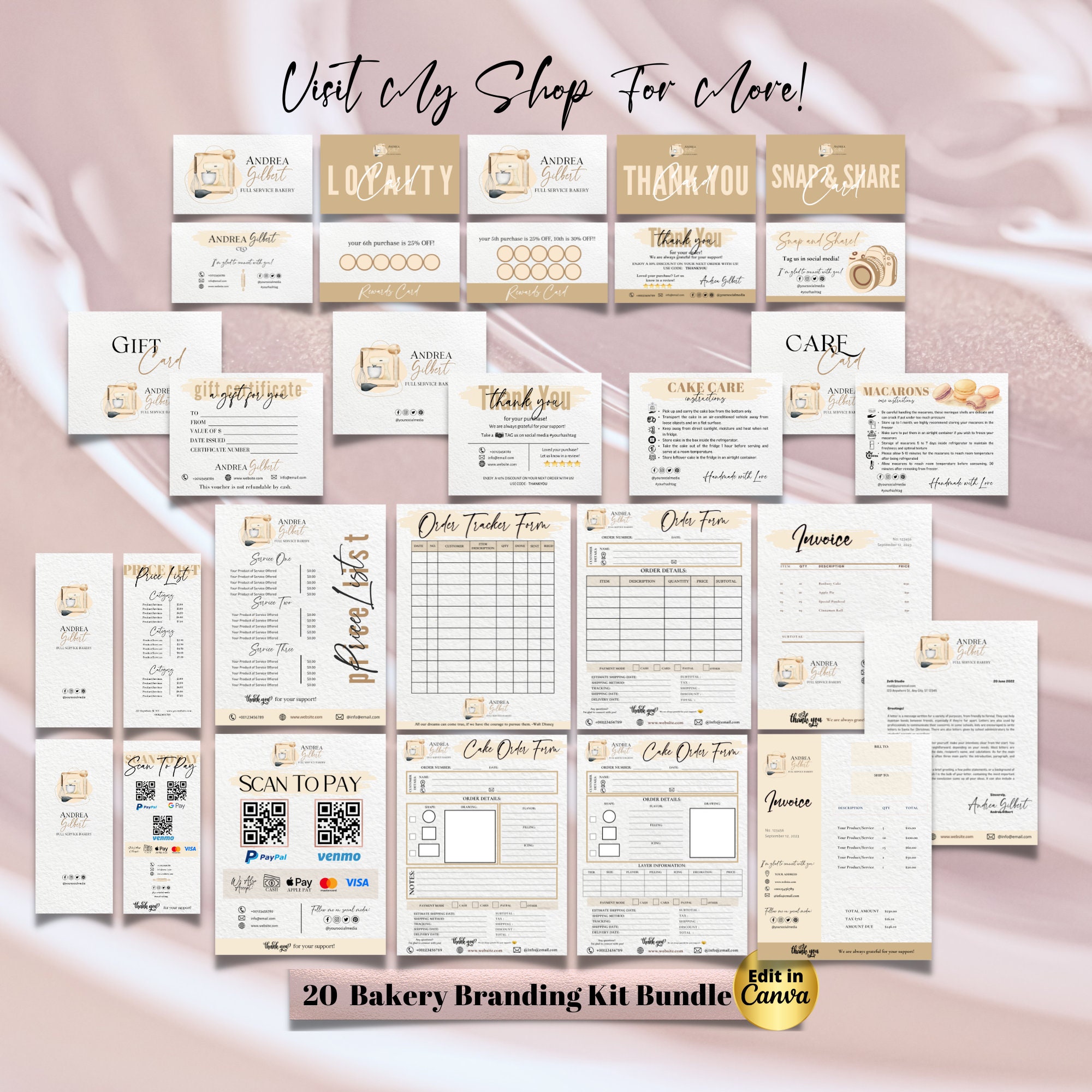 Pink Cake Editable Scan to Pay Template, Printable Payment Sign QR Code ...