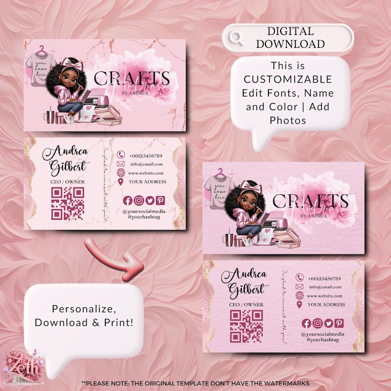 Crafting Business Card Design, Crafter Logo T-shirt Business Card, Heat ...