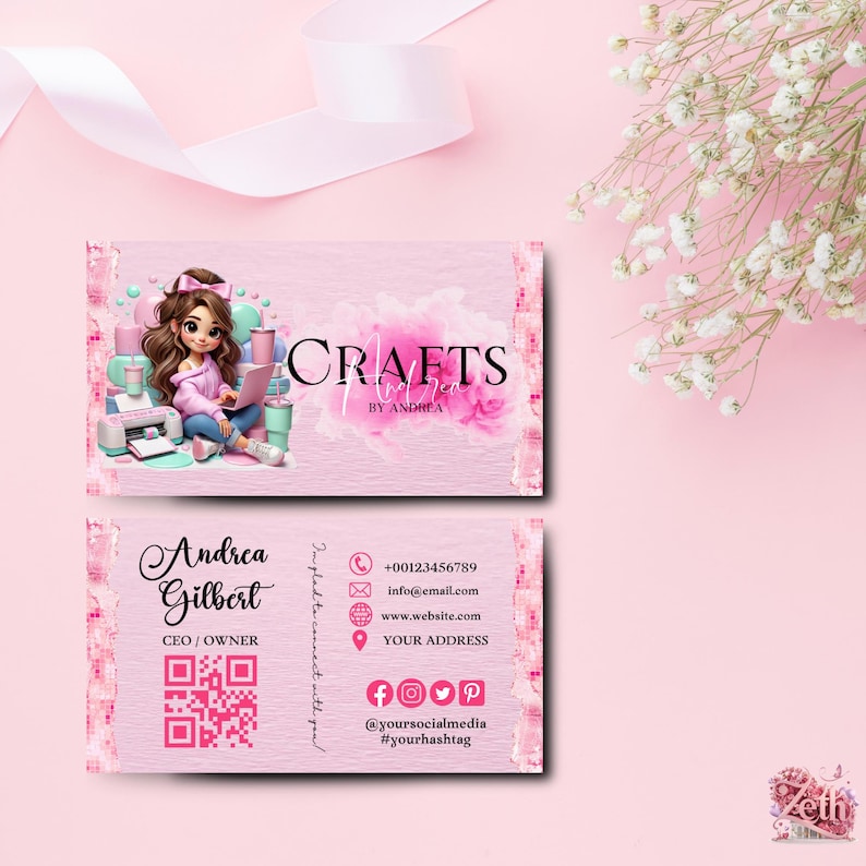 Crafting Business Card Design, Crafter Logo T-shirt Business Card, Heat ...