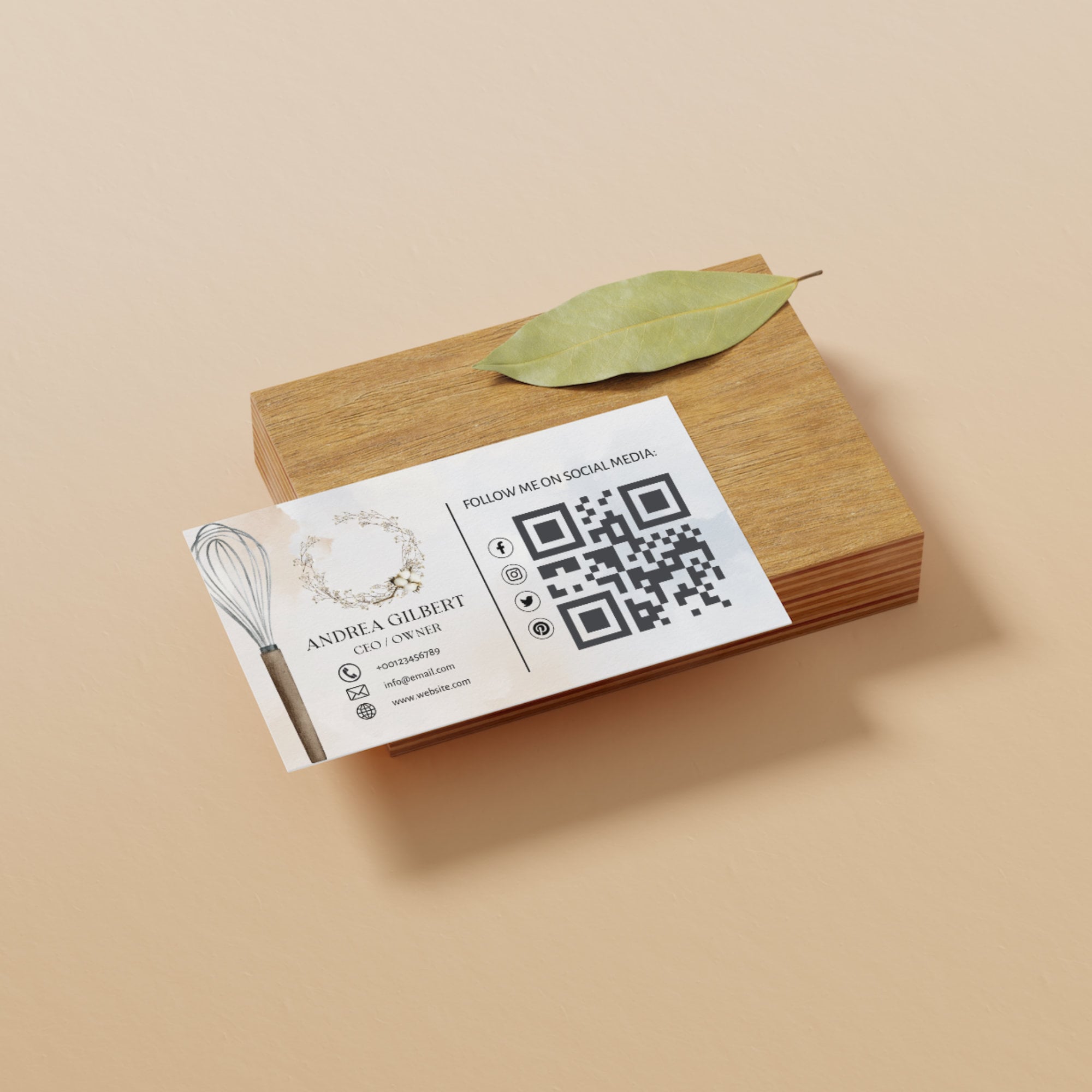 MODERN Blue Cake Bakery Business Card Template DIY Custom Cake Business ...