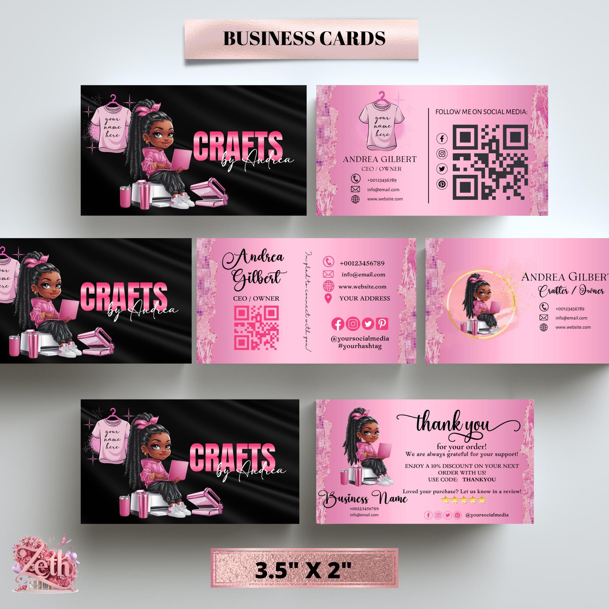 Crafting Business Card Design, Crafter Logo T-shirt Business Card, Heat ...