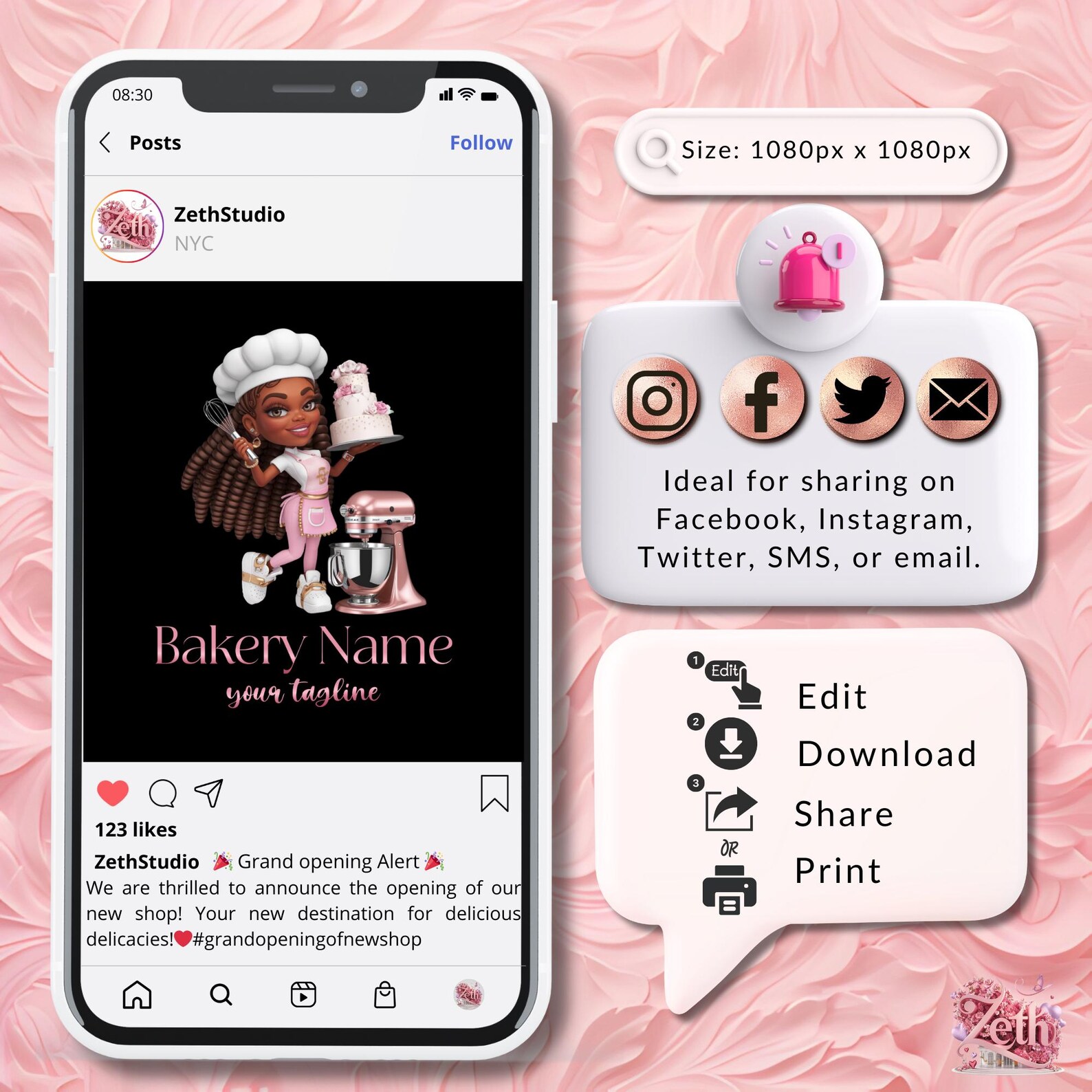 Chibi Girl Bakery Logo, Chibi Baking Logo, Stylish Custom Pastry Logo ...