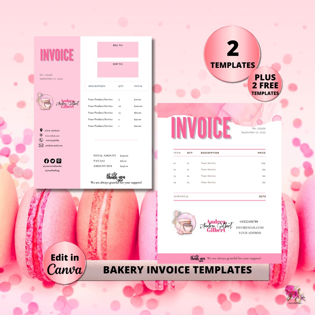 Cake Invoice Template Editable Custom Order Form Printable - Etsy