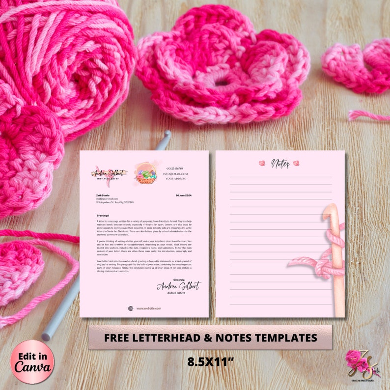 Crochet Invoice Template Editable, Custom Order Form Printable for ...