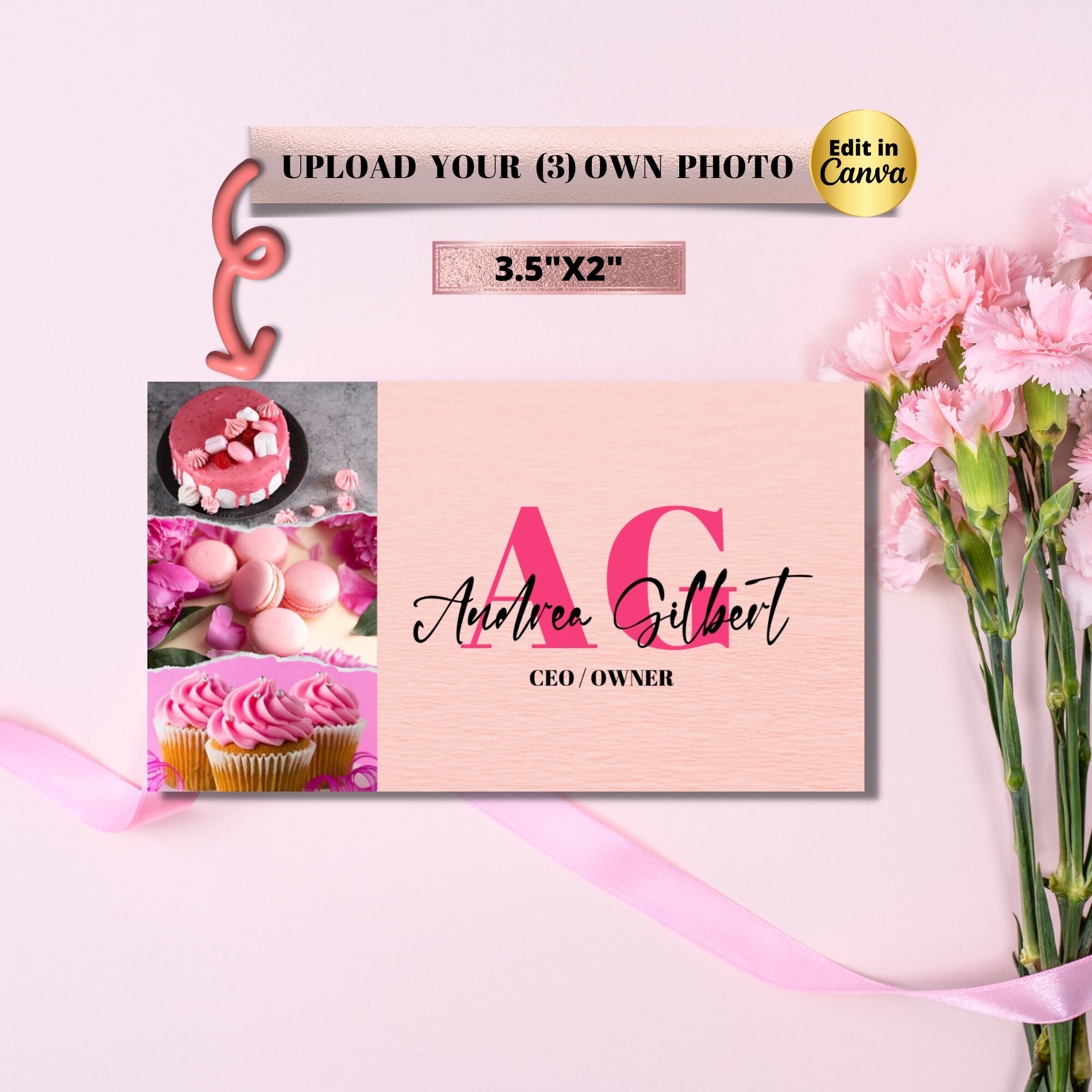 MODERN Creative Cake Bakery Business Card Template DIY Business Card ...