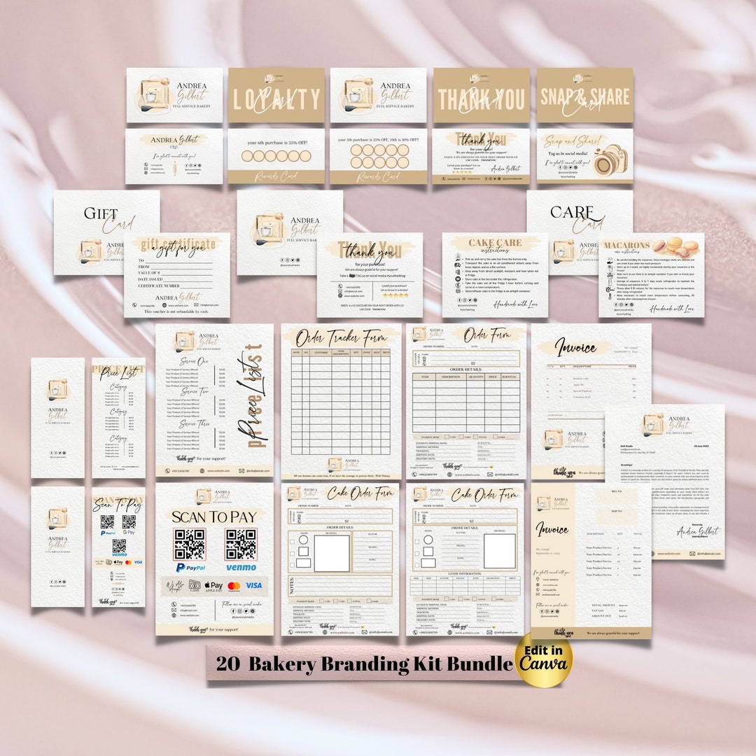 CAKE Business MODERN EDITABLE Branding Kit Business Printable Thank You ...