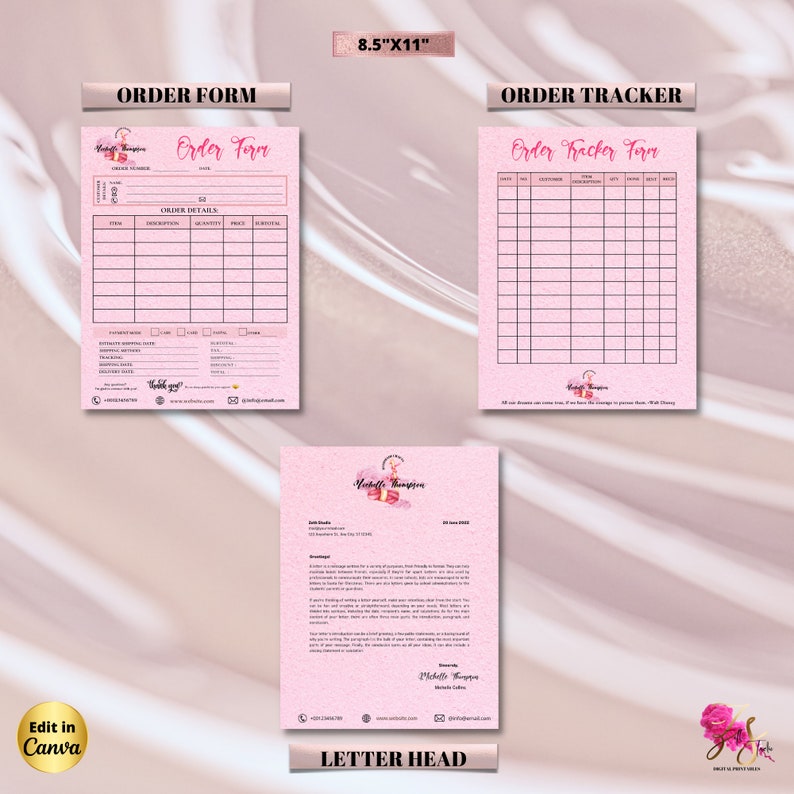 CROCHET EDITABLE Business Form Templates Order Tracker Form, Printable ...