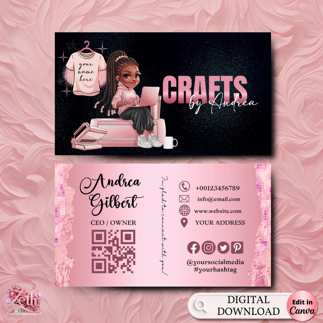 Crafting Business Card Design, Crafter Logo T-shirt Business Card, Heat ...