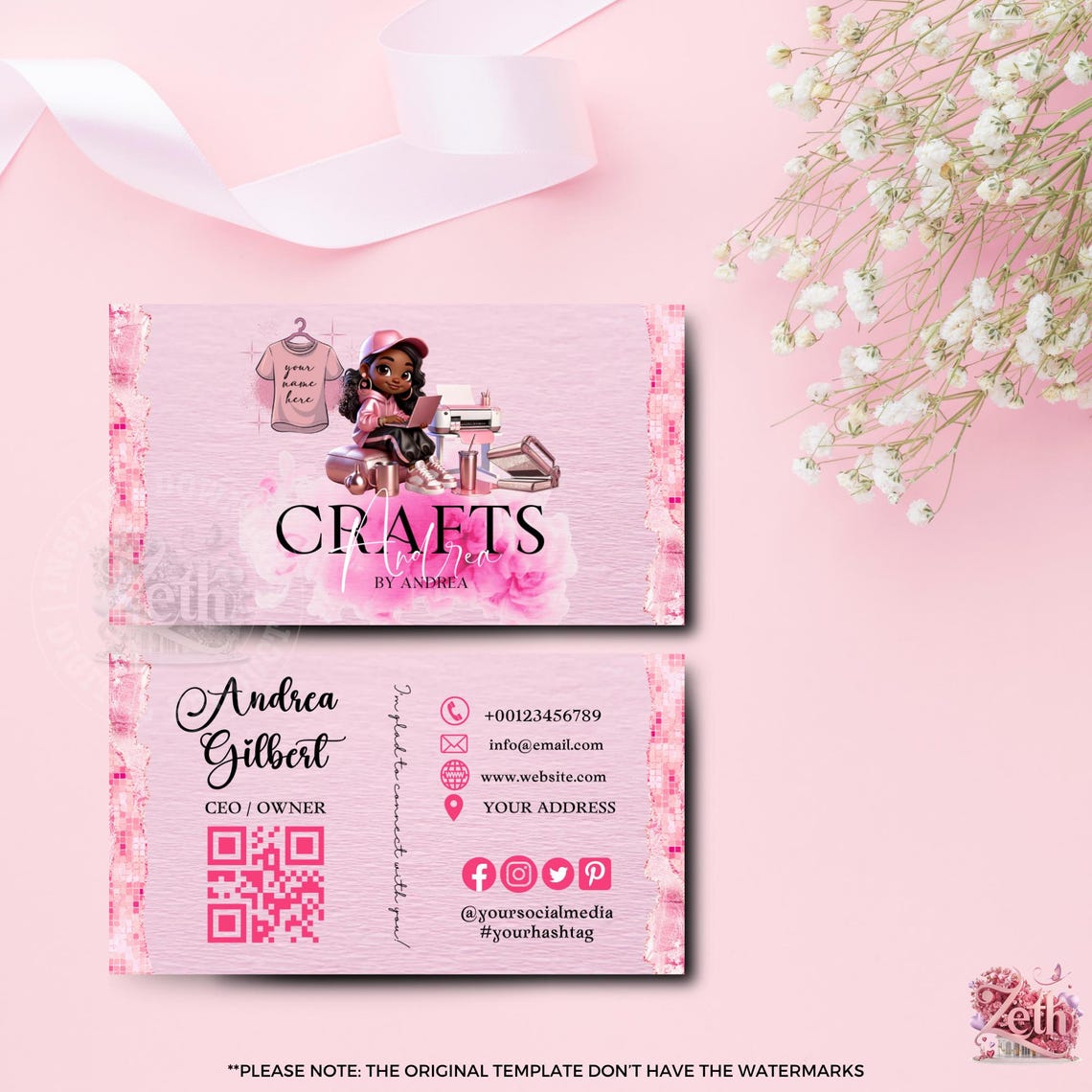 Crafting Business Card Design, Crafter Logo T-shirt Business Card, Heat ...