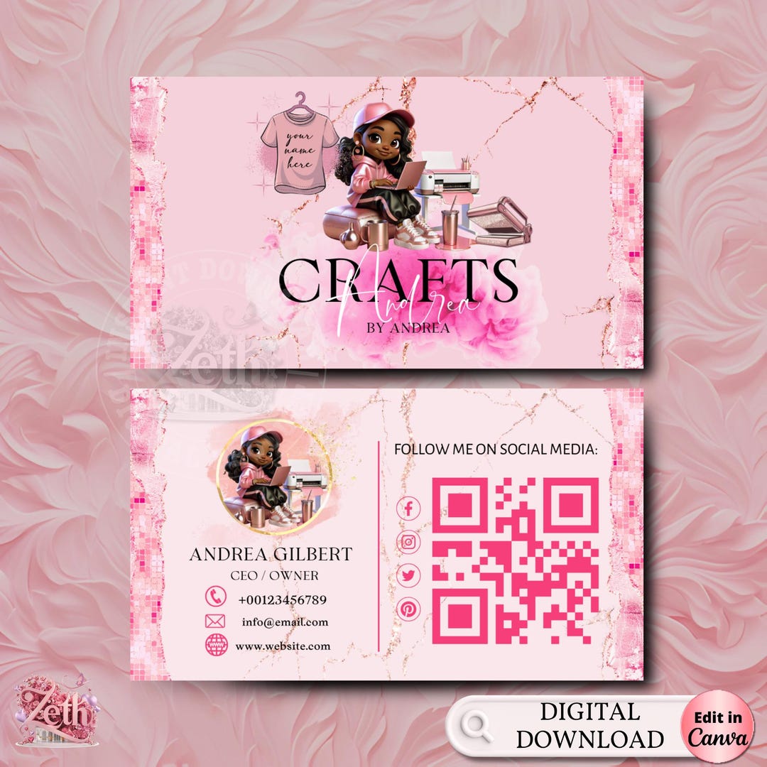 Crafting Business Card Design, Crafter Logo T-shirt Business Card, Heat ...