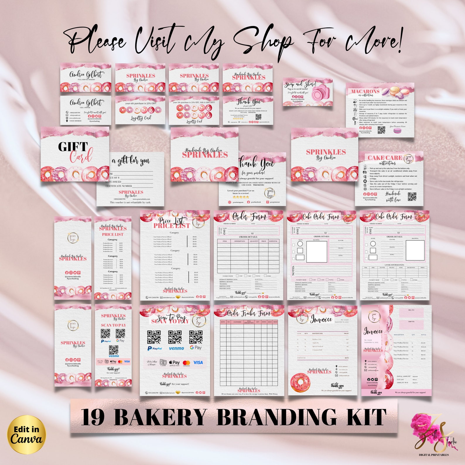 Pink EDITABLE Gift Certificate Template Feminine Printable Gift Voucher ...