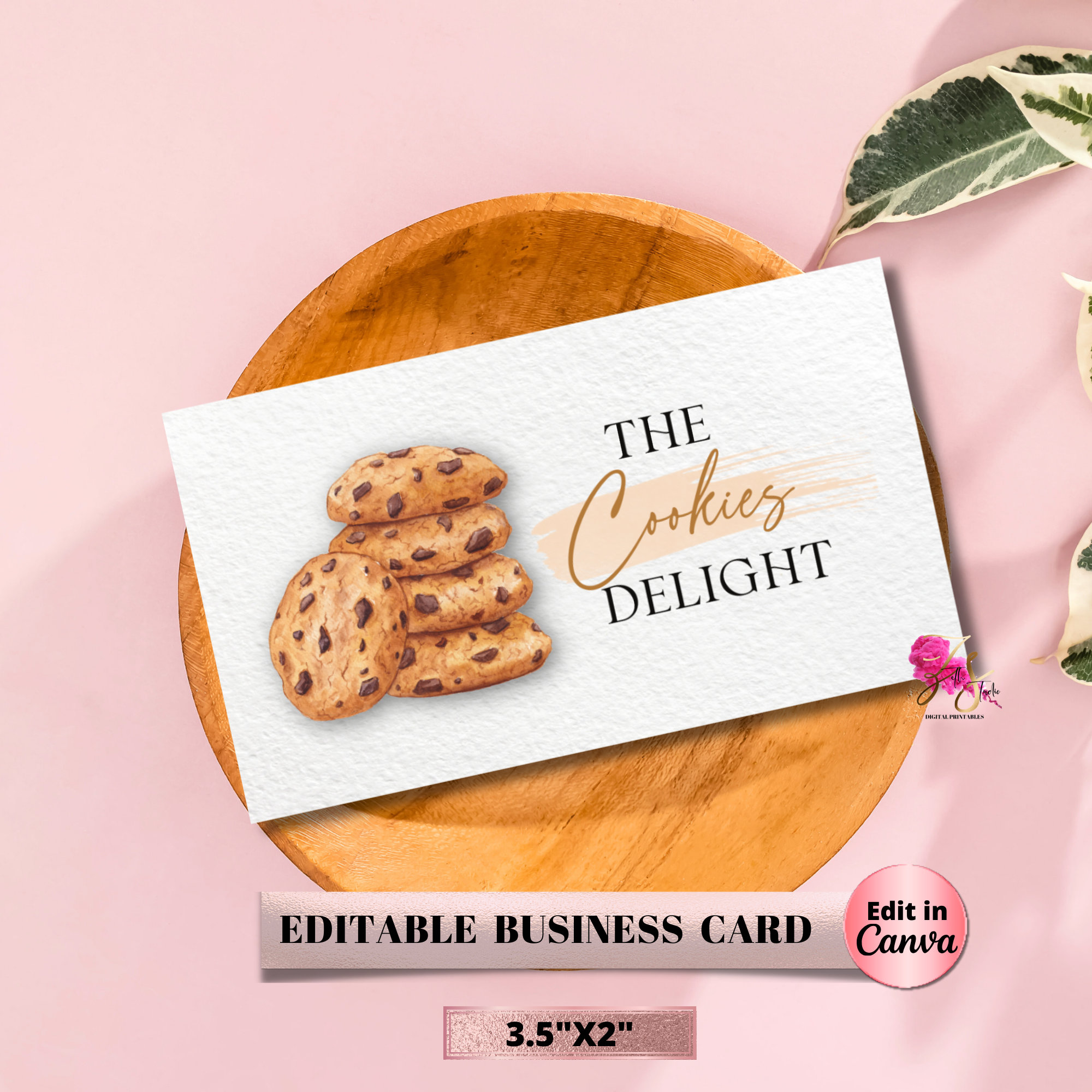 MODERN Creative Cookie Watercolor Bakery Business Card Template DIY ...