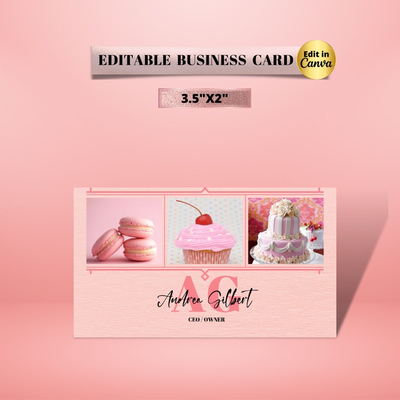 MODERN Creative Cake Bakery Business Card Template DIY Business Card ...