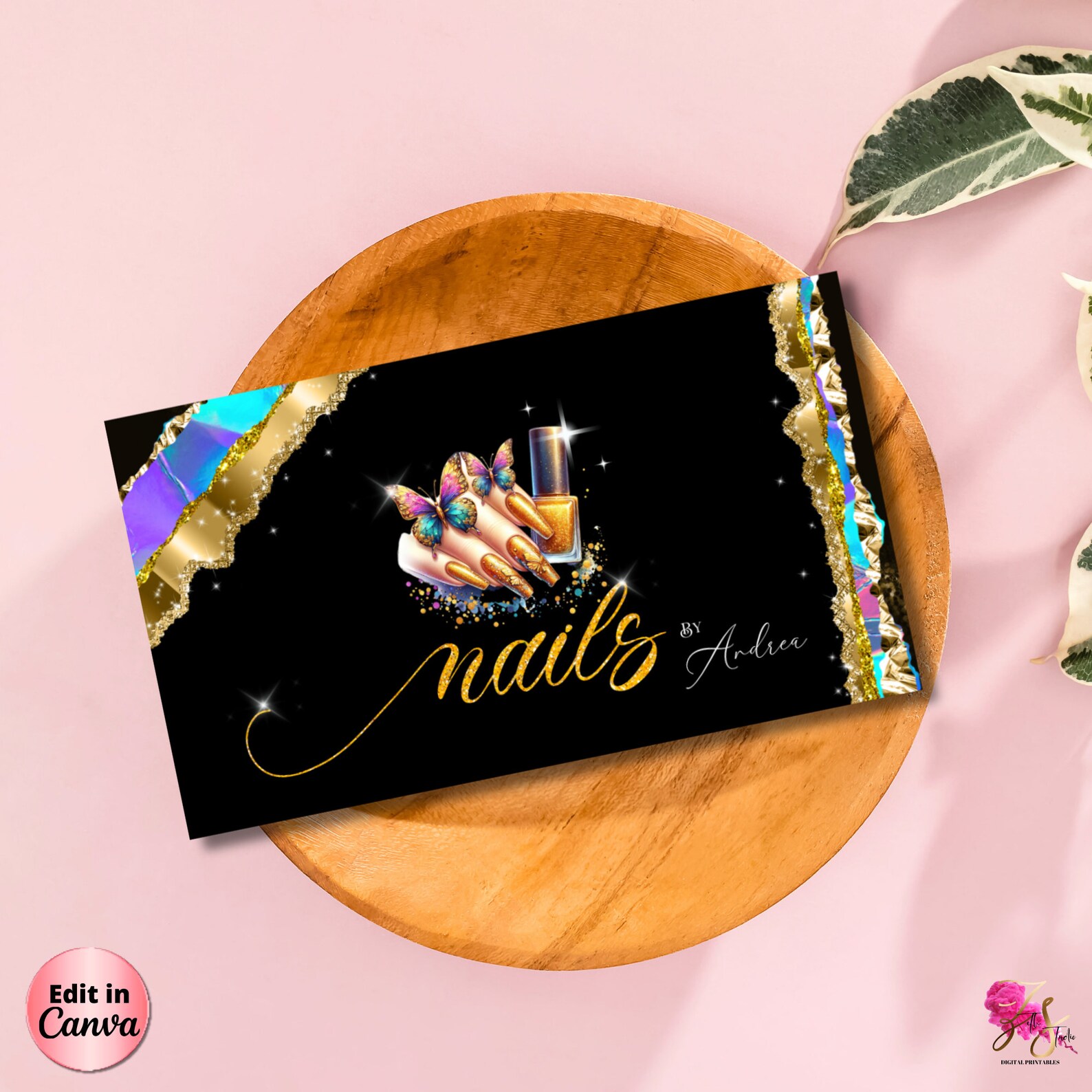 Editable Nail Business Card Template, Nail Tech Business Card, Business ...