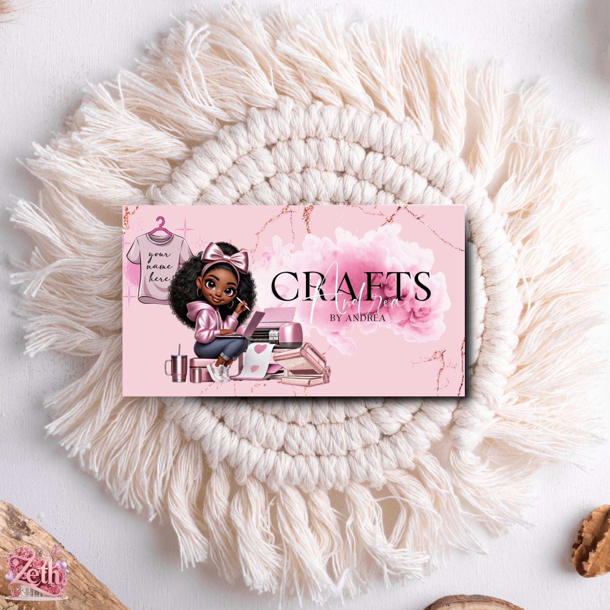 Crafting Business Card Design, Crafter Logo T-shirt Business Card, Heat ...