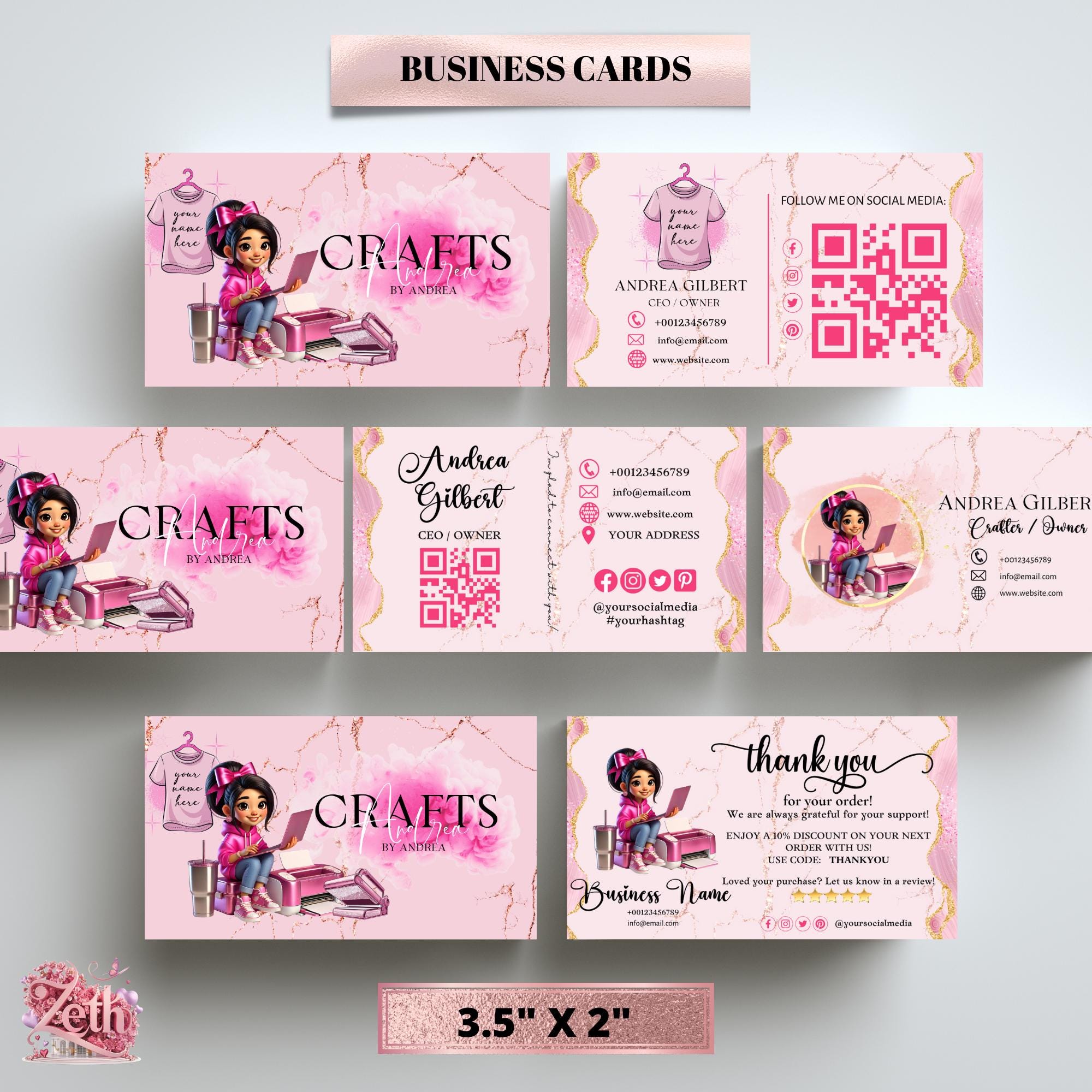 Crafting Business Card Design, Crafter Logo T-shirt Business Card, Heat ...