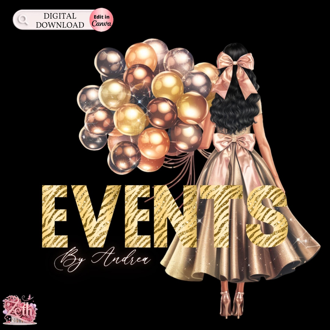 Elegant Event Planner Logo, DIY Customizable Glitter Logo, Event ...