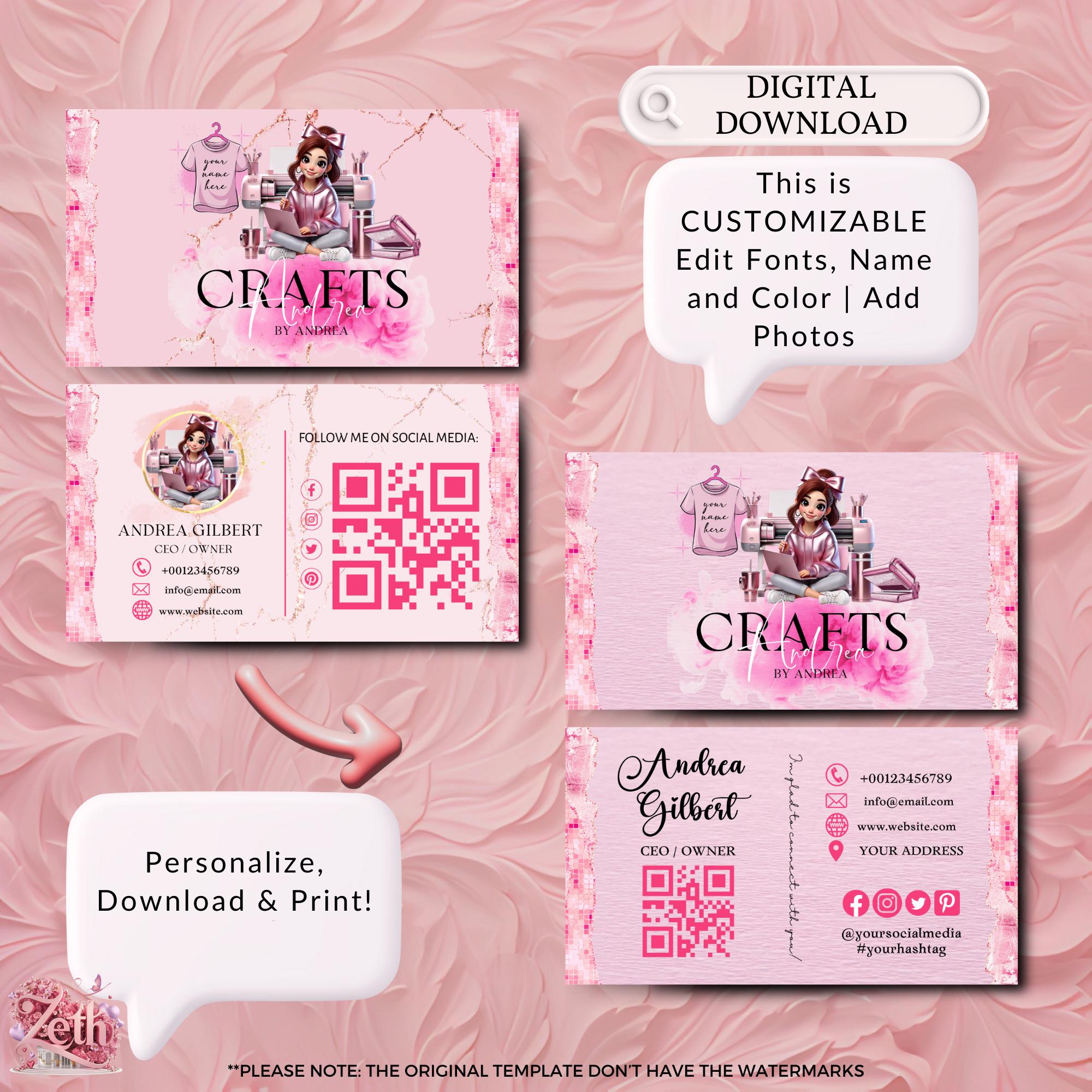 Crafting Business Card Design, Crafter Logo T-shirt Business Card, Heat ...