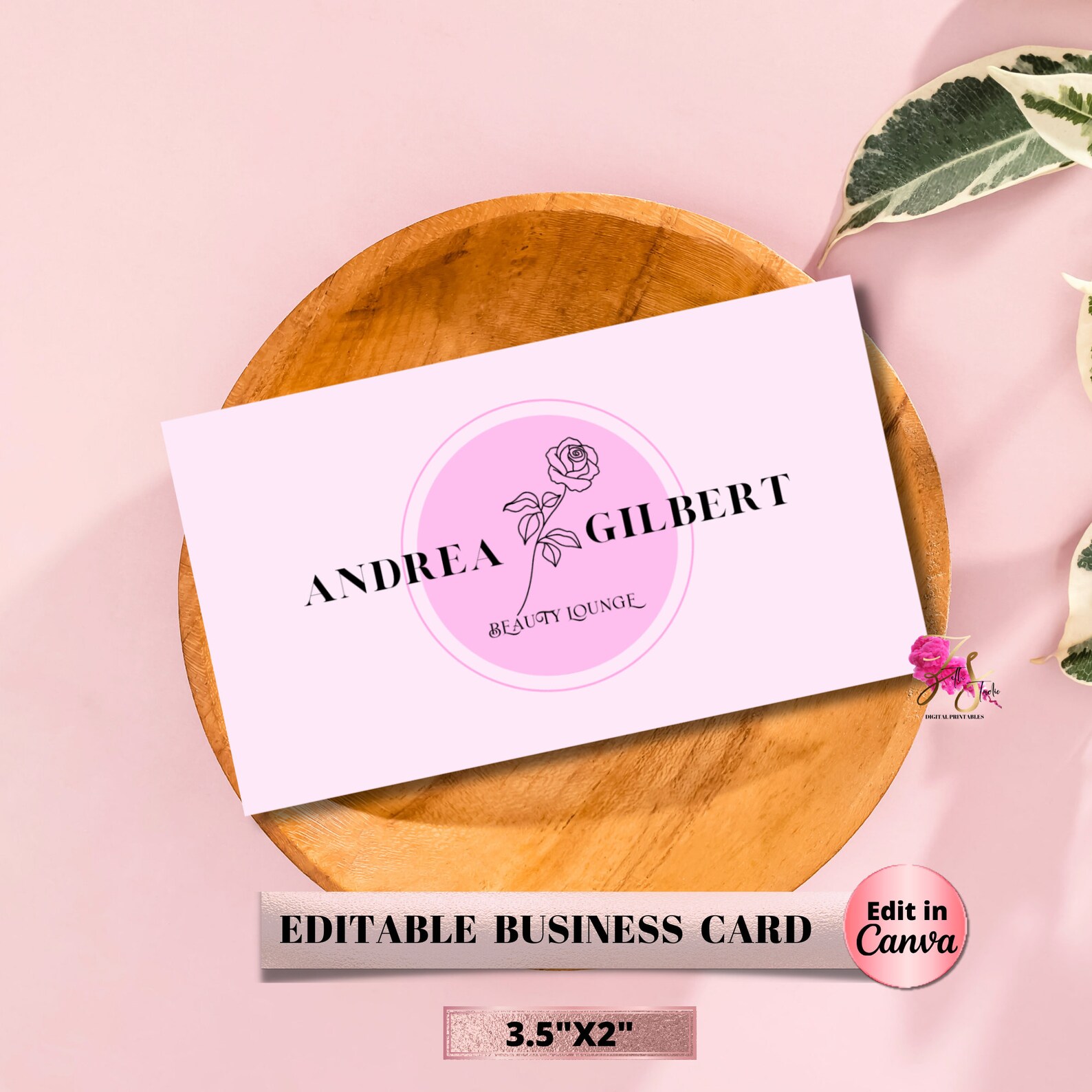 Editable Pink Business Card Template, Pink Beauty Business Card ...