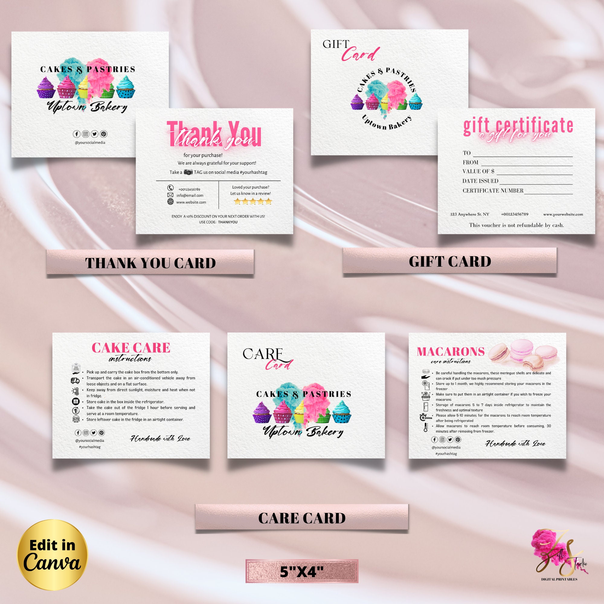 CAKE Business MODERN EDITABLE Branding Kit Business Printable - Etsy