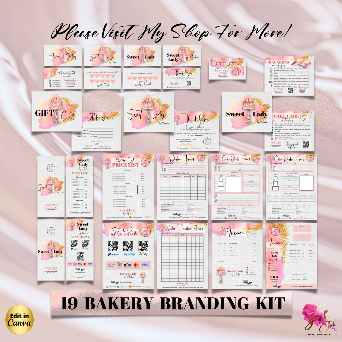 Cake Invoice Template Editable Custom Order Form Printable - Etsy