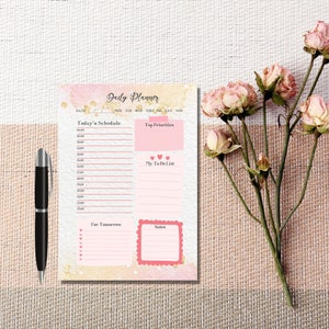 Modern Creative Pink Printable Planner Organize Goals, Tasks and Plans ...