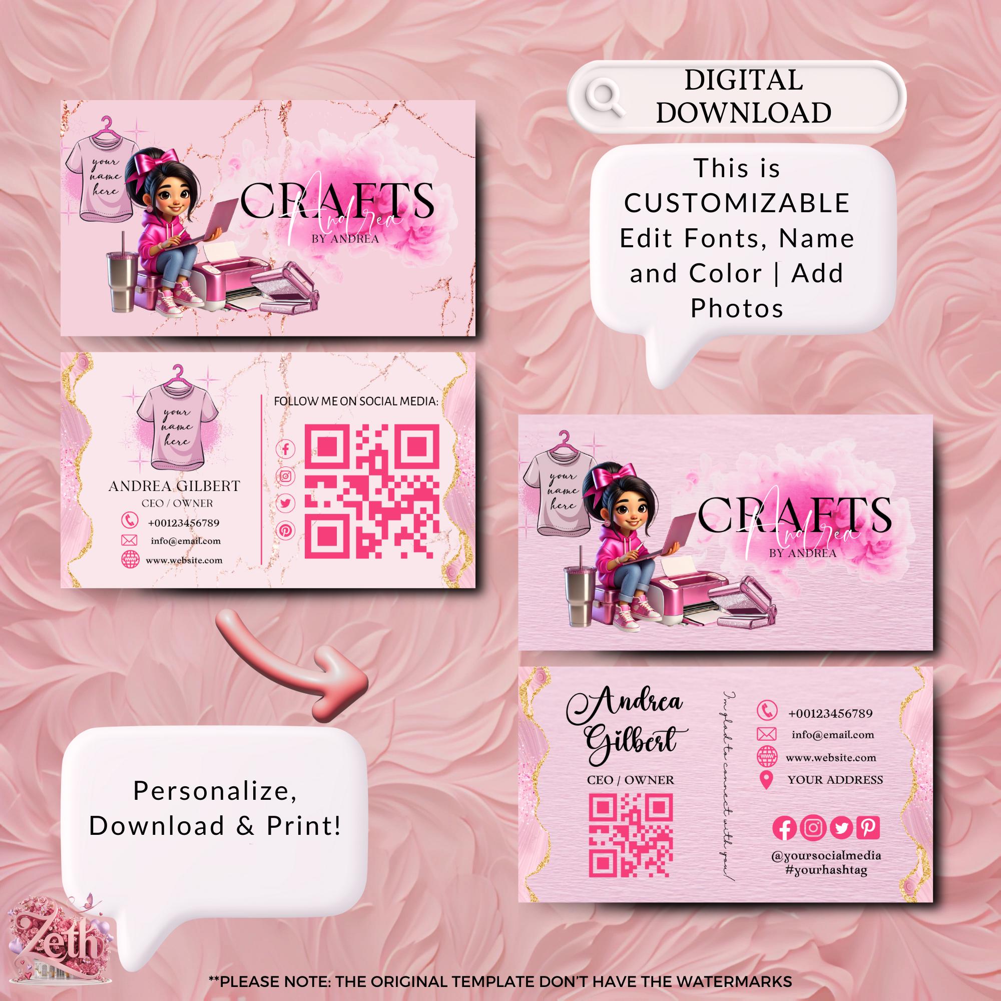 Crafting Business Card Design, Crafter Logo T-shirt Business Card, Heat ...