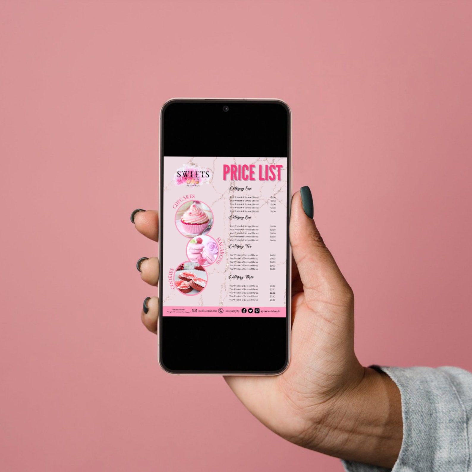 BAKERY Price List Template, Editable Modern Pricing Guide, Instagram ...