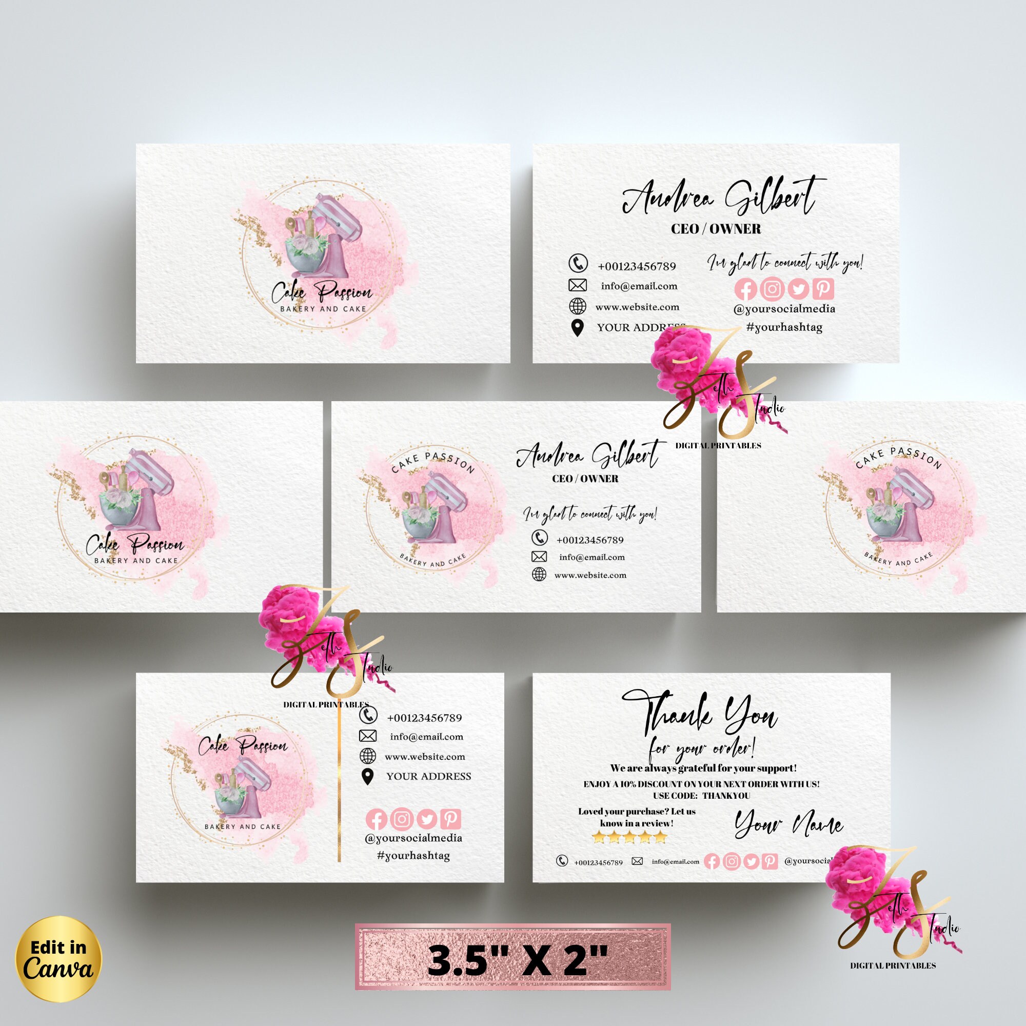 CAKE Business LOGO, Business Card Design Template , Pastry Business ...