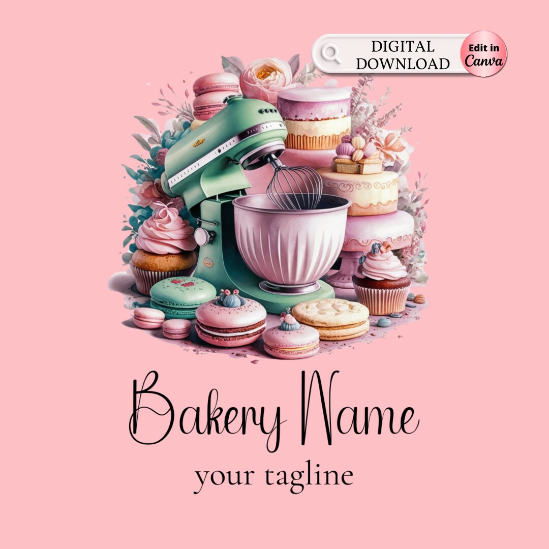 Bakery Logo, Baking Logo, Stylish Custom Pastry Logo, Cake Logo ...