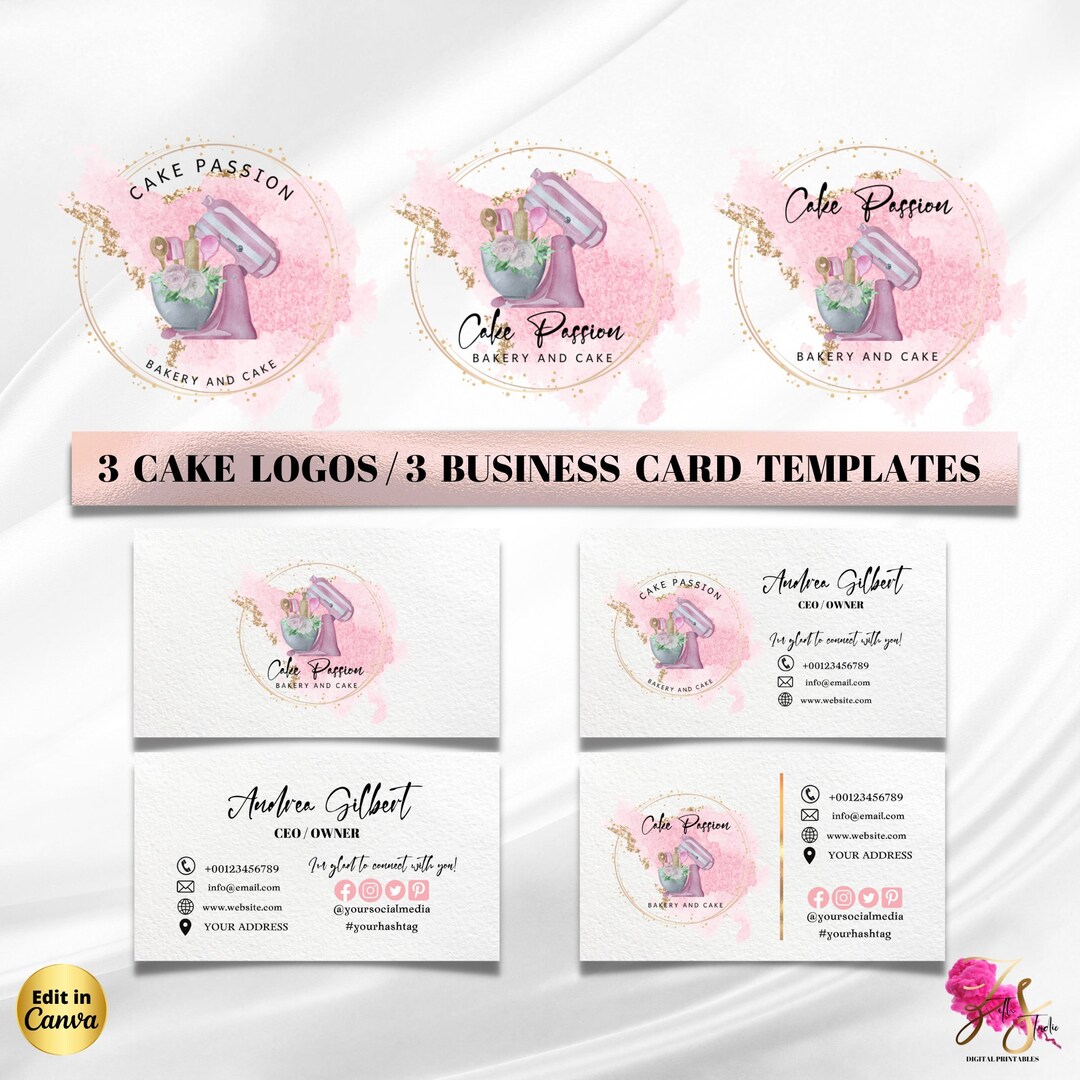 CAKE Business LOGO, Business Card Design Template , Pastry Business ...