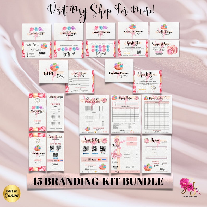 CROCHET Invoice Template Editable, Custom Order Form Printable for ...