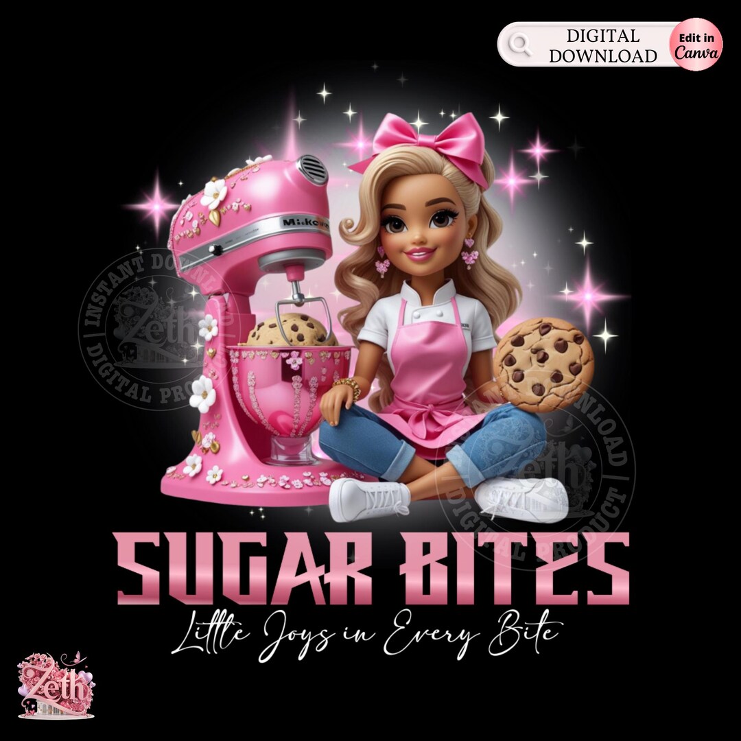 Chibi Bakery Logo: Blonde Hair Girl, Custom Pastry Design Canva ...