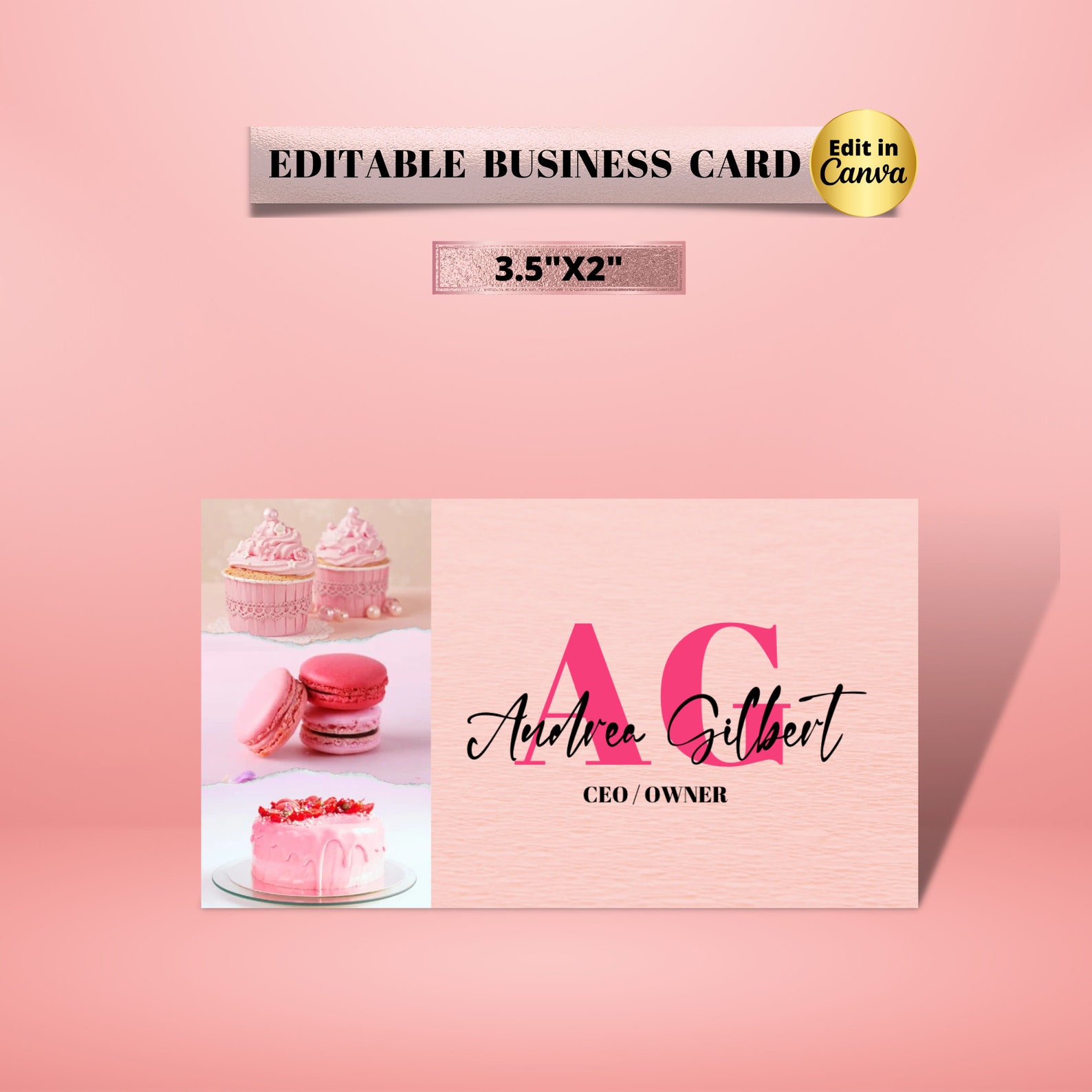 MODERN Creative Cake Bakery Business Card Template DIY Business Card ...