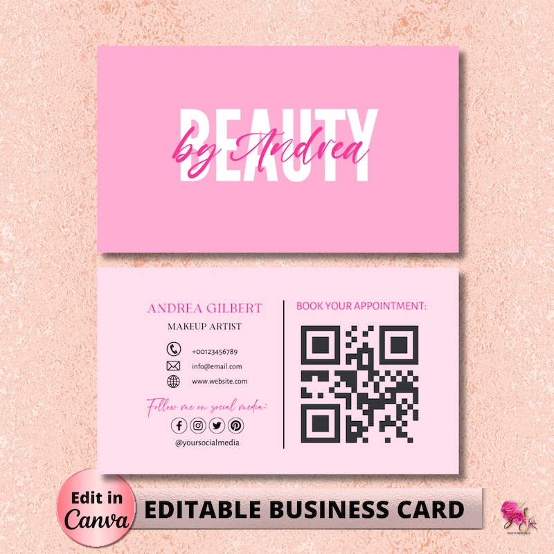 Pink Business Cards - Etsy
