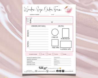 Sign Order Form Template - Etsy