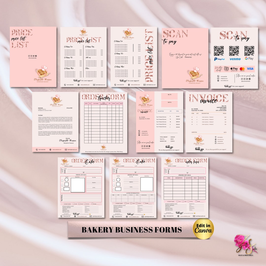 EDITABLE Modern Business Form Templates, Order Tracker Form, Printable ...