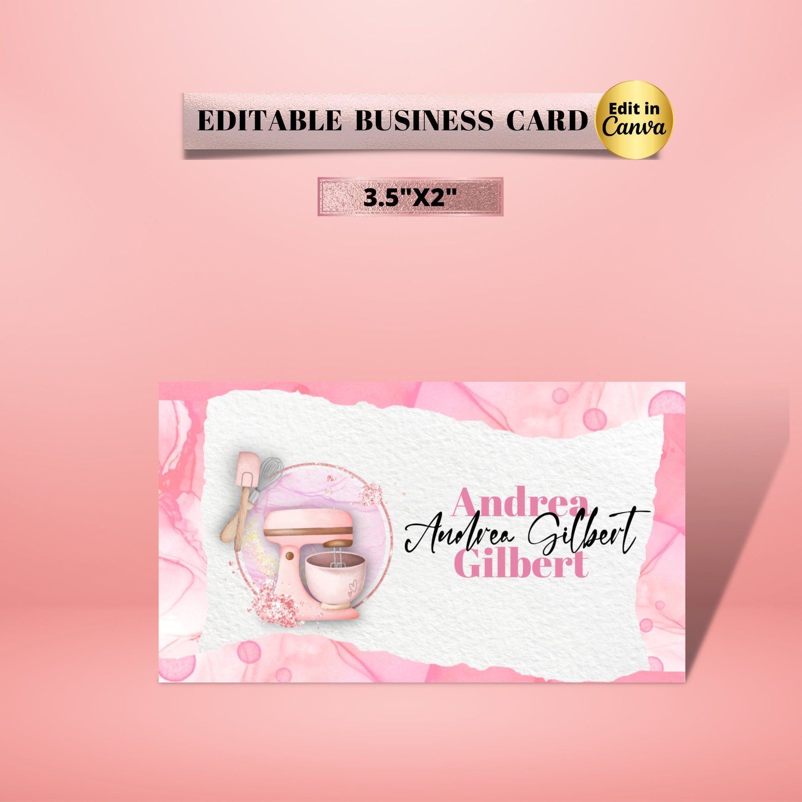 MODERN Creative Bakery Business Card Template DIY Custom Cake Business ...